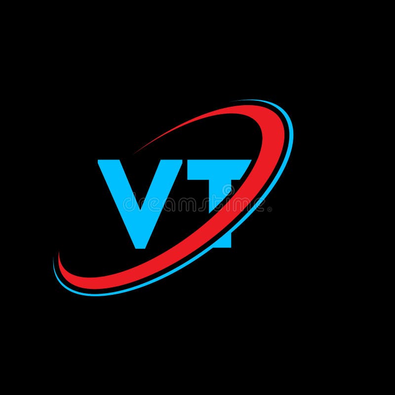 VT V T Letter Logo Design. Initial Letter VT Linked Circle Uppercase ...