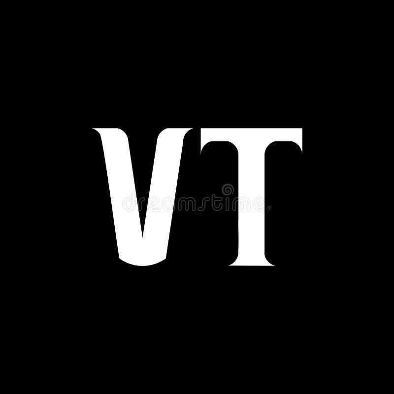 VT V T Letter Logo Design. Initial Letter VT Linked Circle Uppercase ...