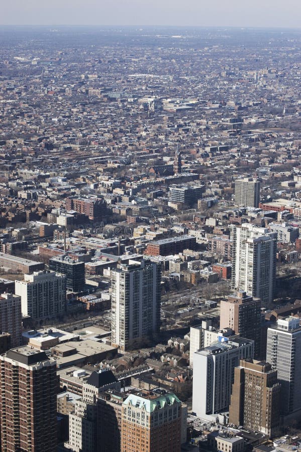 Vue Aérienne Urbaine De Chicago Au Crépuscule Photo stock - Image du ...