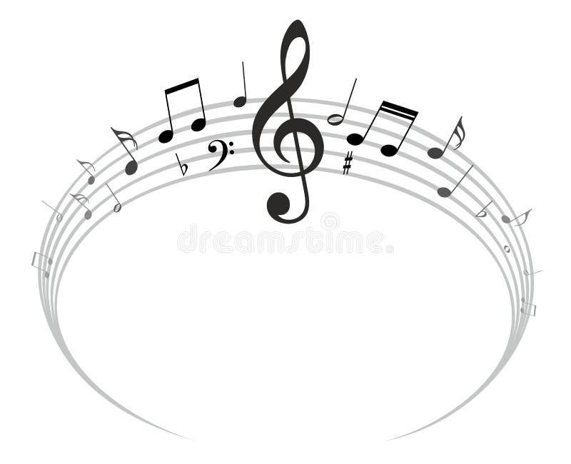 Trame Ronde Avec Des Notes De Musique Illustration de Vecteur ...