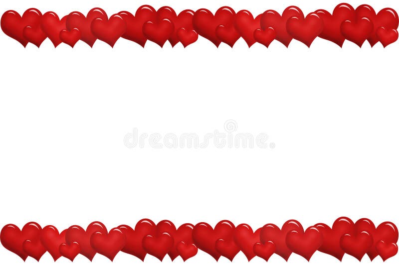Cadre Avec Des Cœurs Rouges Alignés Illustration Stock - Illustration ...