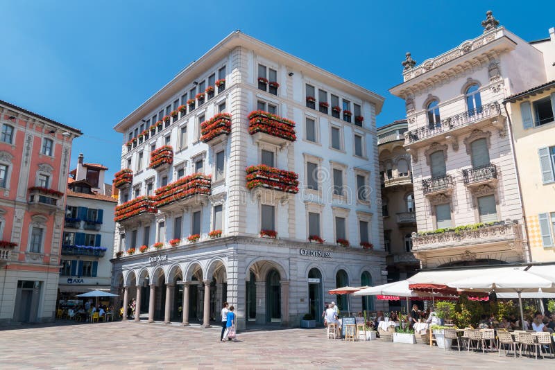 Piazza Riforma de Lugano photographie éditorial. Image du switzerland ...