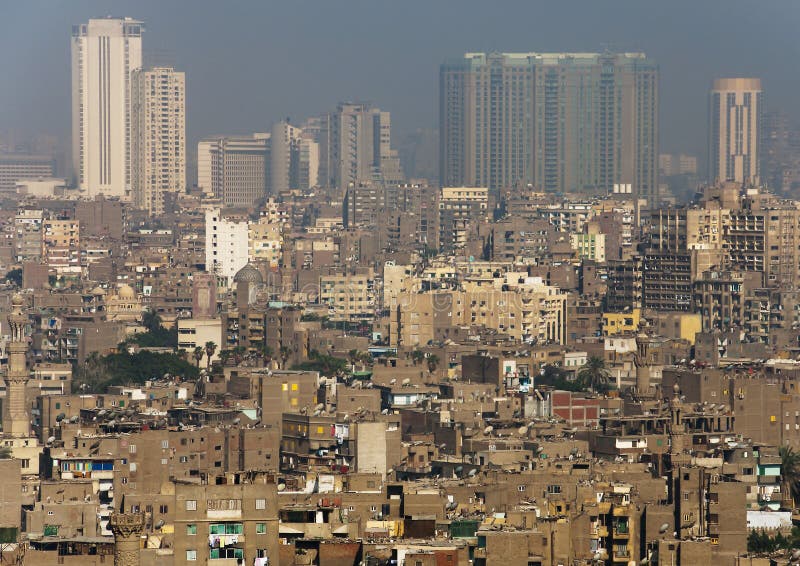 Vue du Caire central image stock. Image du taudis, ville - 42947525