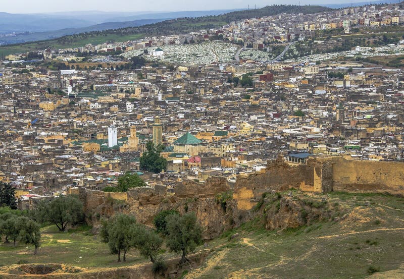 Vue Panoramique De Centre De Fez Fes, Maroc Image stock - Image du ...