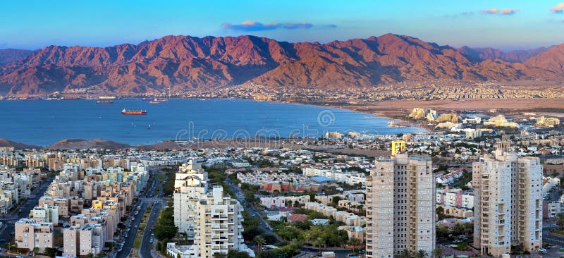 Vue Panoramique Sur Le Golfe D'Aqaba, Eilat, Israël Image stock - Image ...