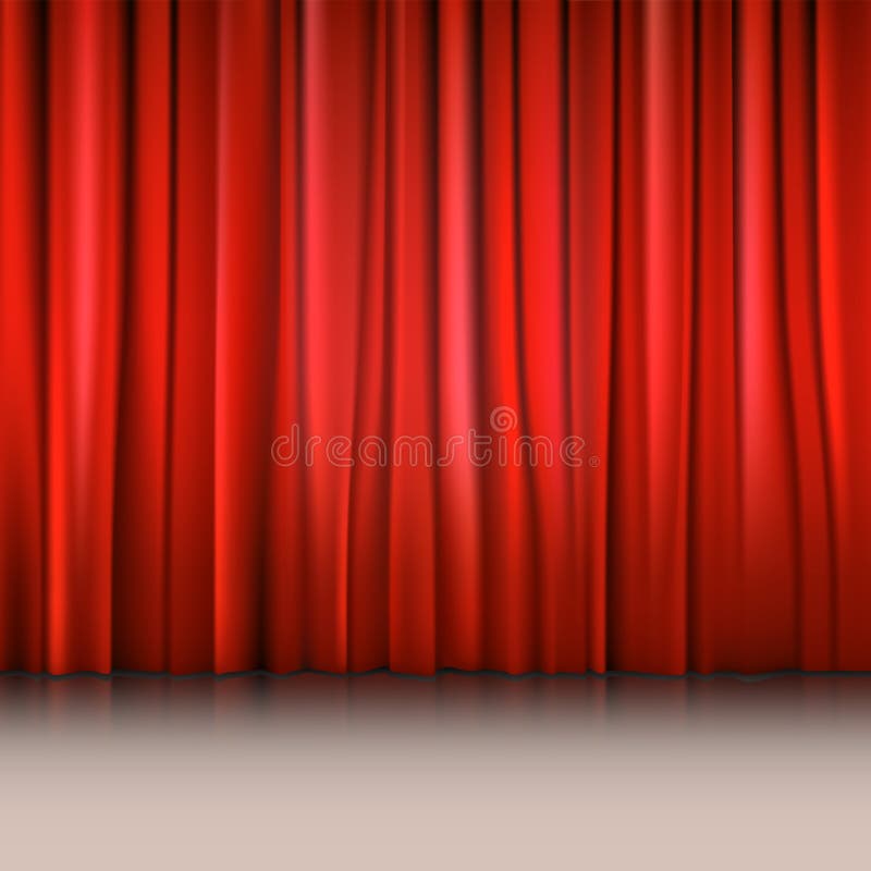 Fond Avec Le Rideau Rouge En Velours. Vecteur Illustration de Vecteur ...