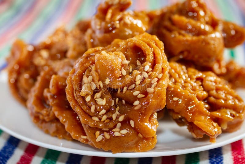 Chebakia Recette Marocaine Dessert Marocain Tramadan Au Maroc Photo ...