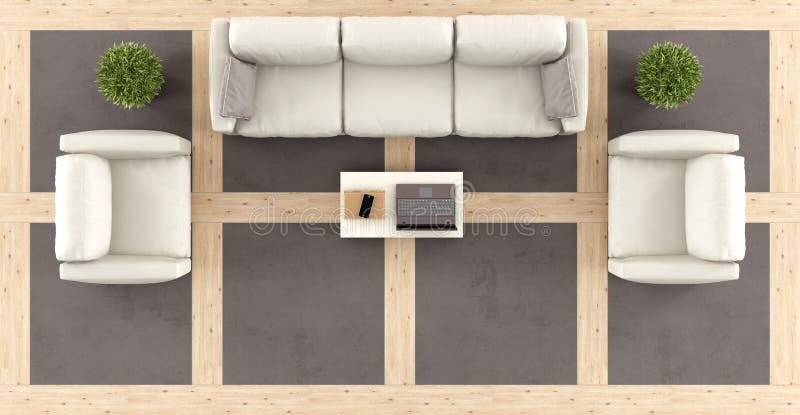 Vue Sur Le Dessus D'un Canapé Bleu Moderne Sur La Moquette Illustration Stock - Illustration du ...