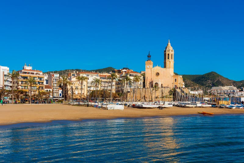 Littoral De Sitges, Espagne Photo stock - Image du seafront, costa ...