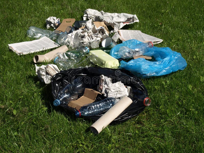 Vuilnis in bos stock foto. Image of bescherming, plastiek - 25949324