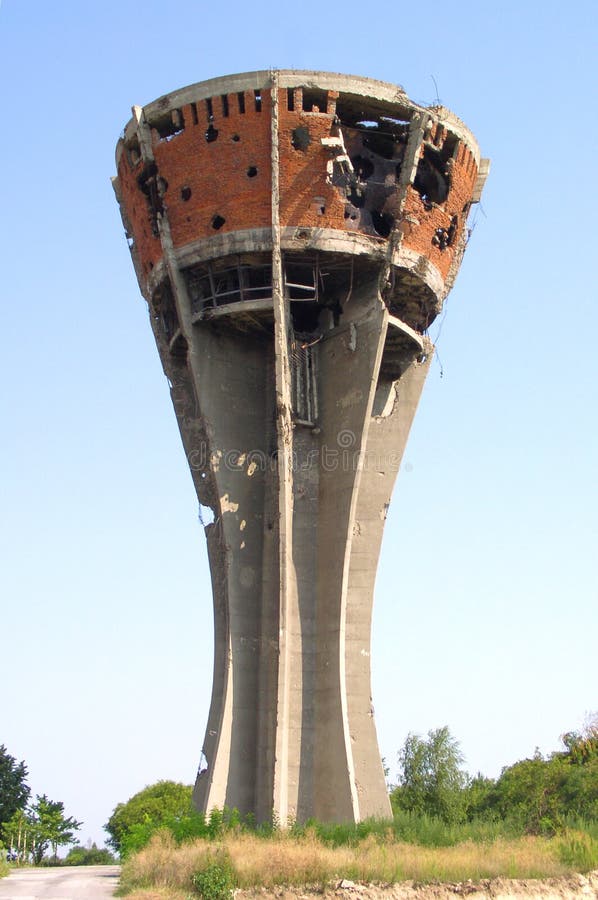 Vukovar Tower Destroyed in War Stock Image - Image of house, criminal ...