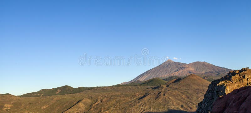 Vulcan Teide stock photo. Image of sunset, view, space - 73767198