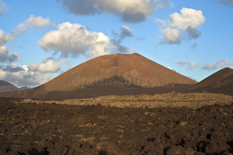 Vulcanic Landscape Under The Extincted Vulcano Stock Image - Image of ...