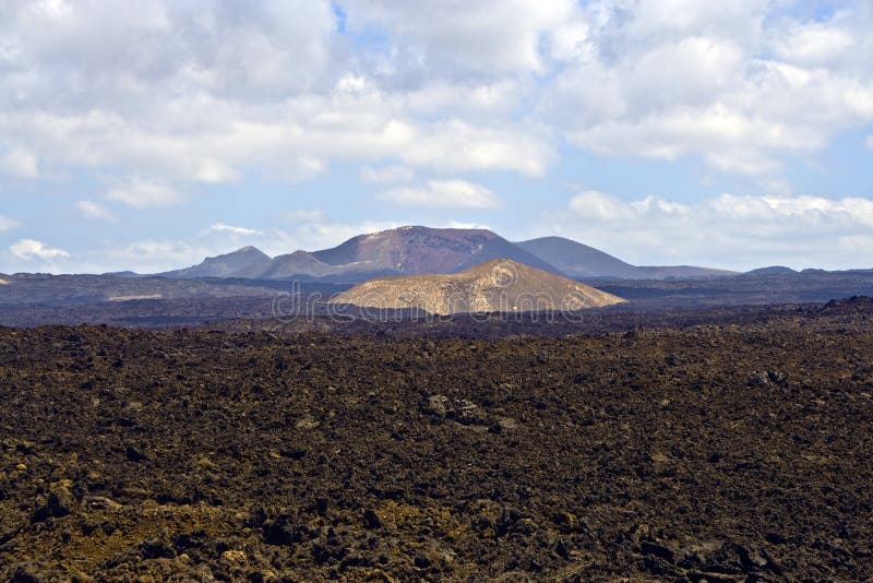 Vulcanic Landscape in Lanzarote Stock Image - Image of flow, landscape ...