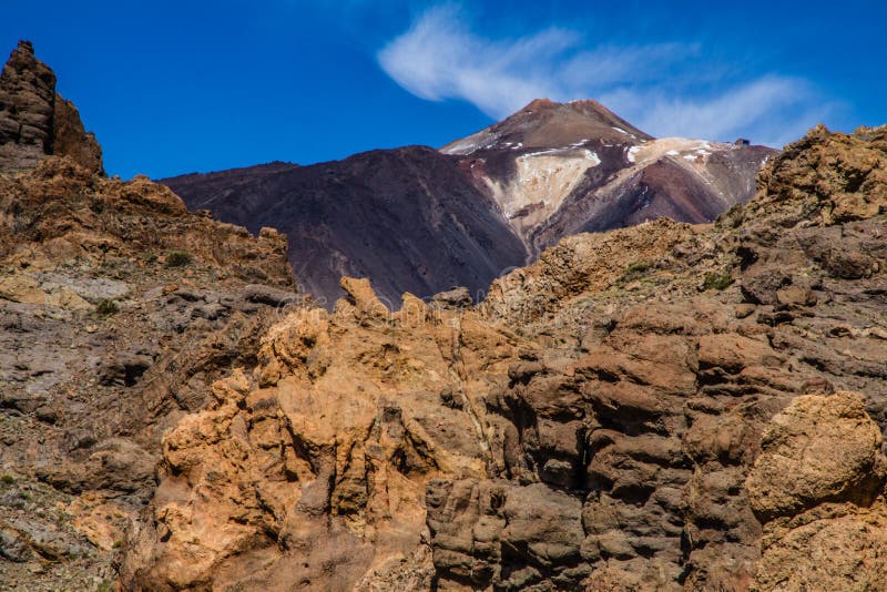 Vulcano Di EL Teide E Lava Formation-Tenerife, Spagna Fotografia Stock ...