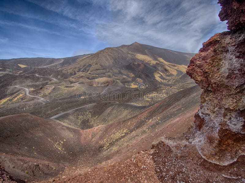 Vulcano Etna stock photo. Image of natural, blue, crater - 97284166