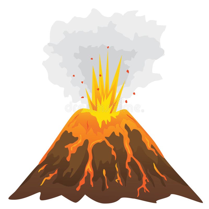 Disegno: scoppiare vulcano illustrazione di stock. Illustrazione di ...