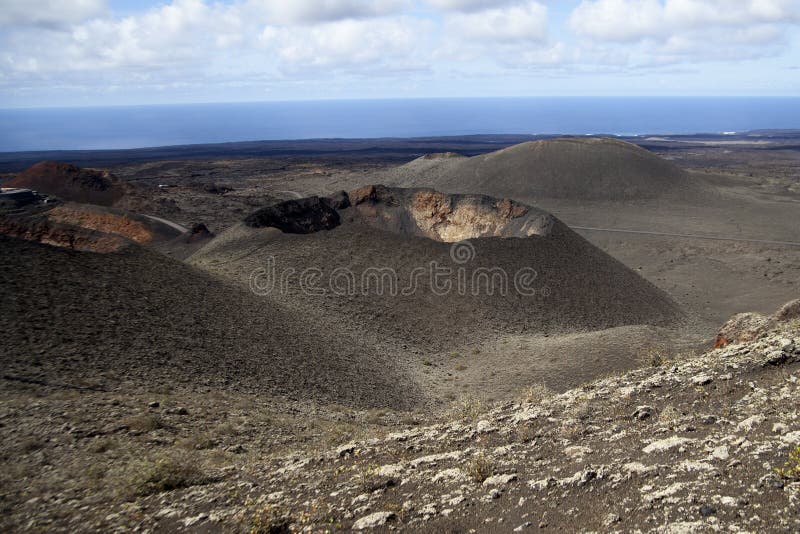 Vulkanen in Lanzarote, Spanje Stock Foto - Image of mooi ...