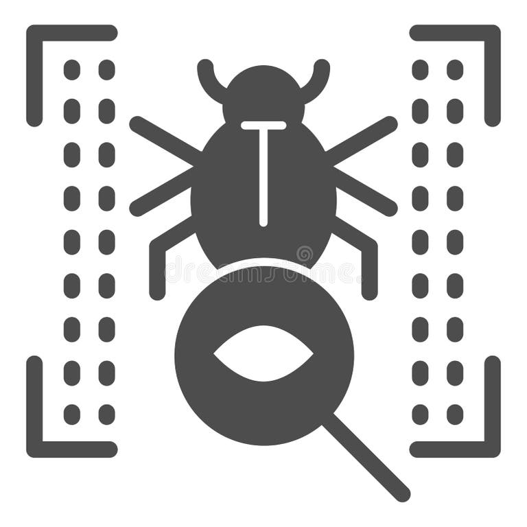 Vulnerability Scan Solid Icon. Bug Search Vector Illustration Isolated ...