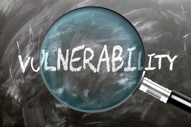 Learn, Study and Inspect Vulnerability. a Magnifying Glass Enlarging ...