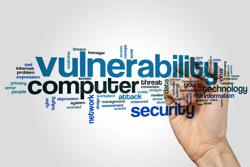 Vulnerability word cloud stock photo. Image of expression - 90691304