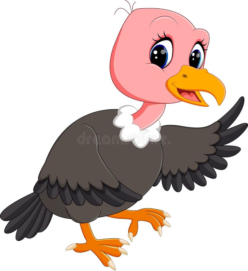 Vulture cartoon stock vector. Illustration of cute, raptor - 74624215
