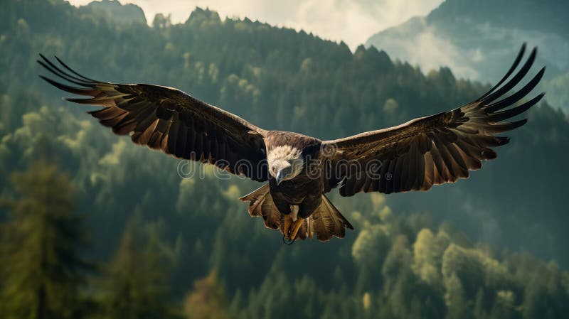 Vulture Flying at High Speed in Forest Real Image 8k Resolution Stock ...