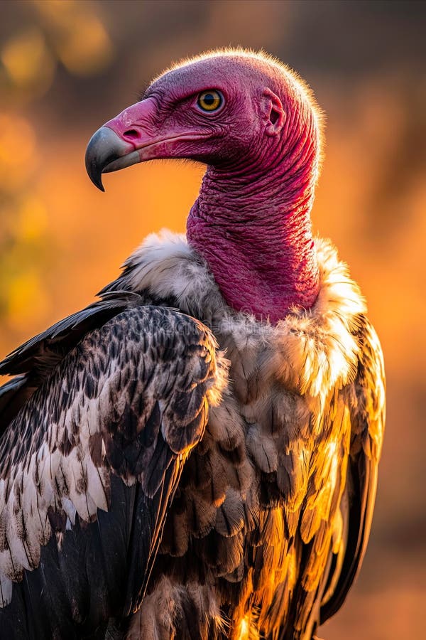 A Vulture with a Red Head Sitting on Top of a Rock Stock Image - Image ...