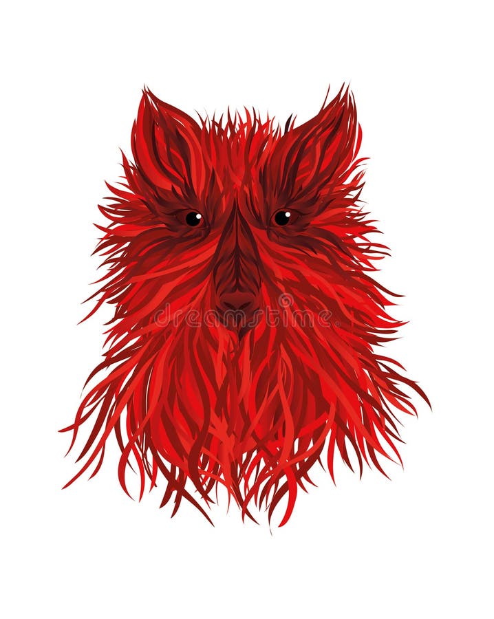 Vurig Hoofd Van Een Hond of Een Wolf Vector Symbool Van Het Jaar 2018 ...