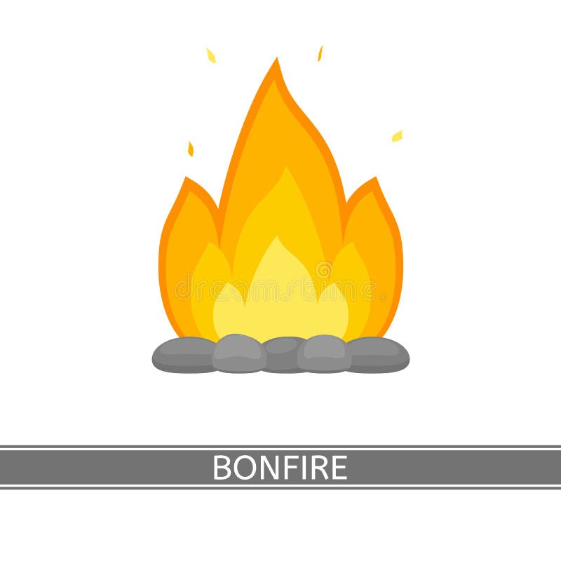 Vuur vectorpictogram vector illustratie. Illustration of buiten - 93299705