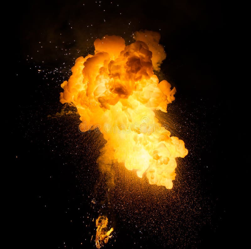 Explosie Binnen Op De Zwarte Achtergrond Stock Foto - Afbeelding ...