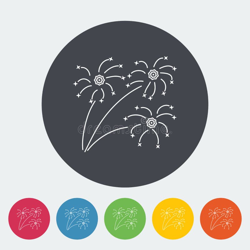 Vuurwerk vlak pictogram vector illustratie. Illustration of viering ...