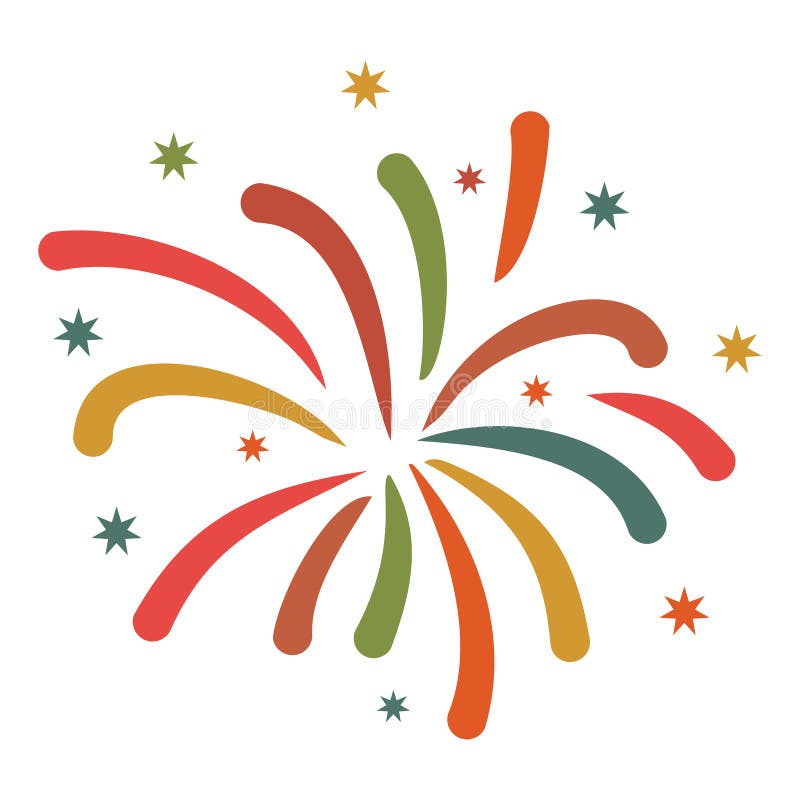 Vuurwerk vlak pictogram vector illustratie. Illustration of begrip ...