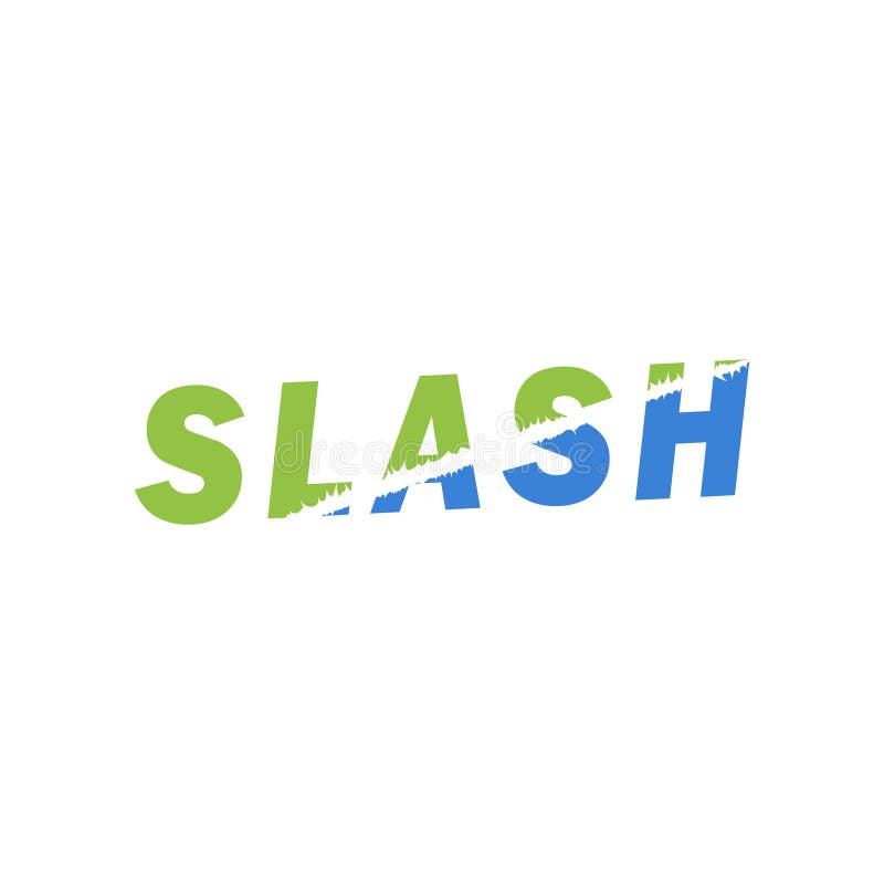 Slash Word Logo, Wordmark Logo, Wordmark Design, Logotype Stock Vector ...