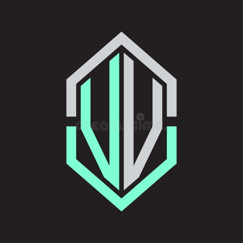 VV Logo Monogram with Hexagon Shape and Outline Slice Style Stock ...