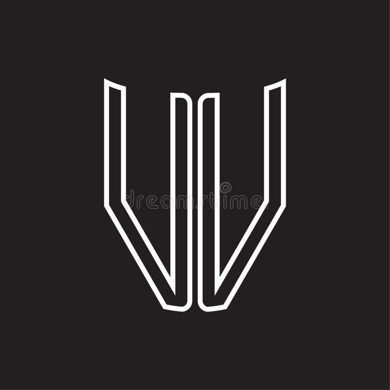 VV Logo Monogram with Ribbon Style Outline Design Template Stock ...