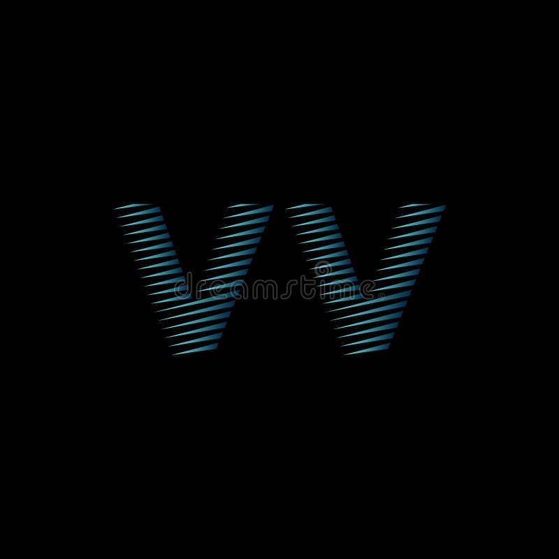 VV Monogram Lines Style Blue Light Vector Stock Vector - Illustration ...