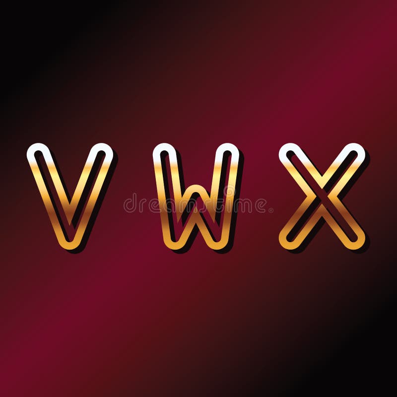VWX alphabet fonts stock vector. Illustration of design - 147228506