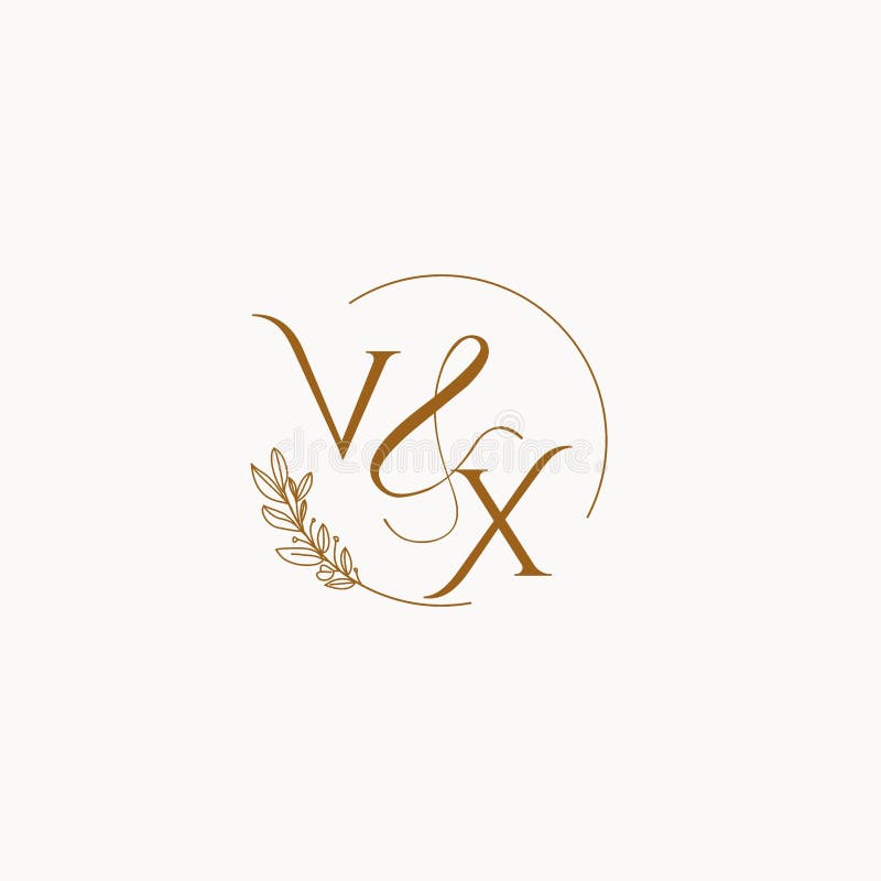 VX Initial Wedding Monogram Logo Stock Illustration - Illustration of ...