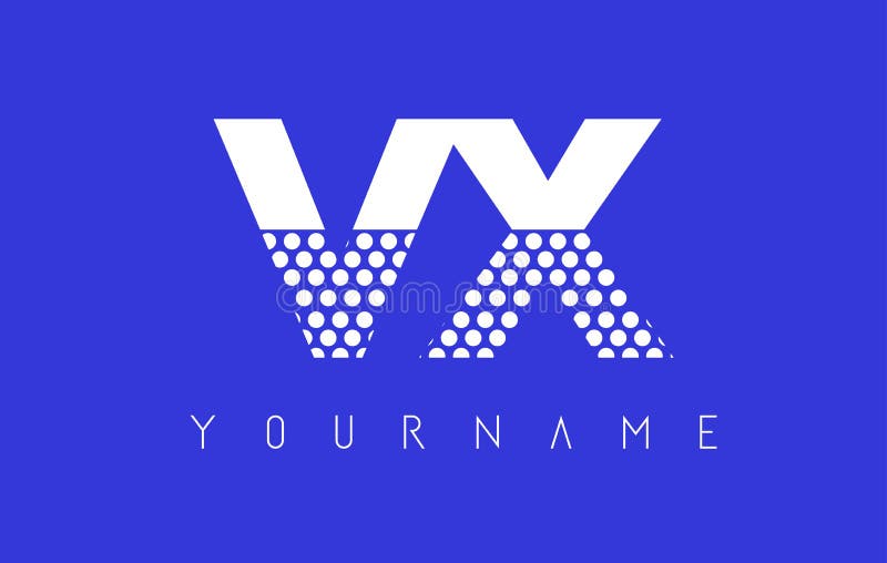 VX V X Dotted Letter Logo Design with Blue Background. Stock Vector ...