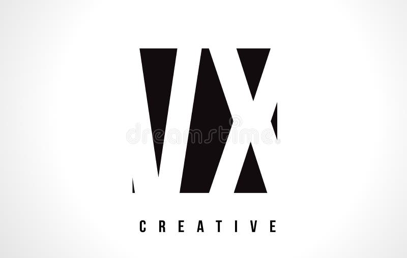 VX V X White Letter Logo Design with Black Square. Stock Vector ...