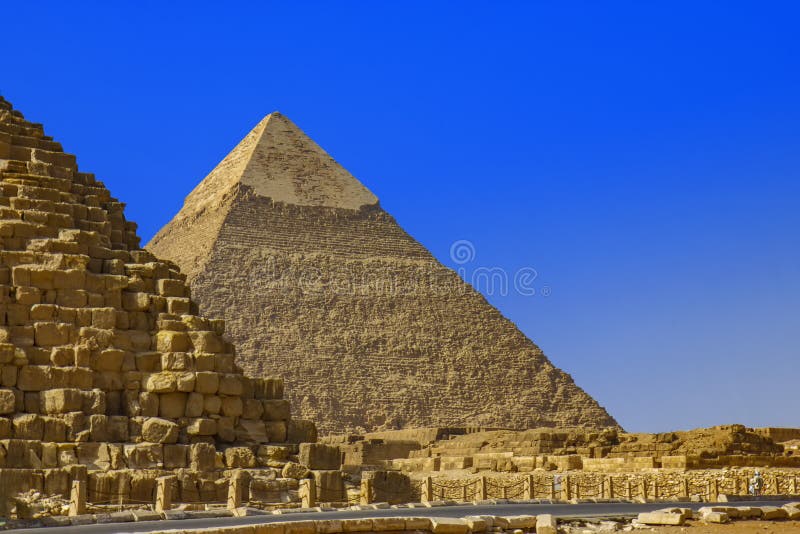 Vy Av Pyramiderna I Giza Kairo Egypt Fotografering för Bildbyråer ...