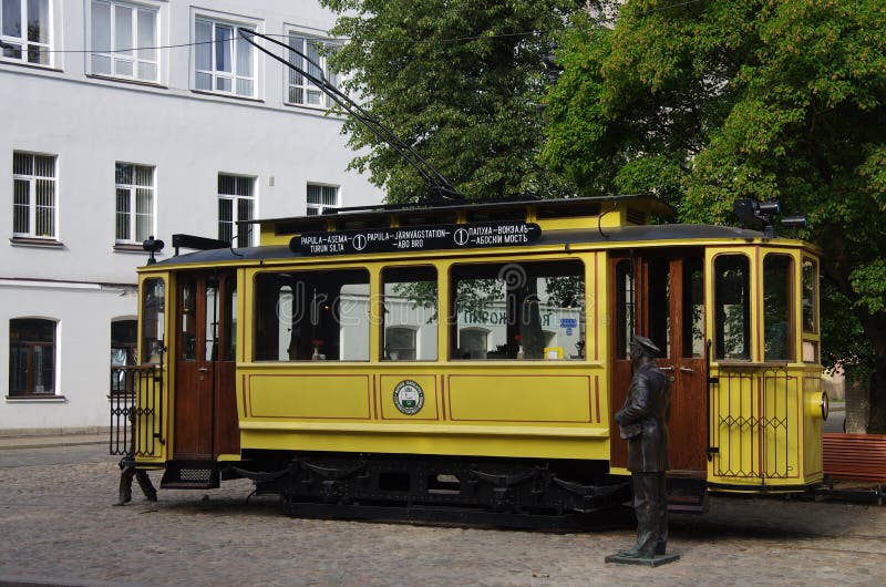 Vyborg, Russia - July, 2021: Monument To the Vyborg Tram Stock Photo ...