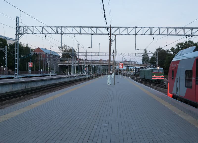 Vyborg, Russia September 3, 2016: Railway Station Platform, Vyborg ...