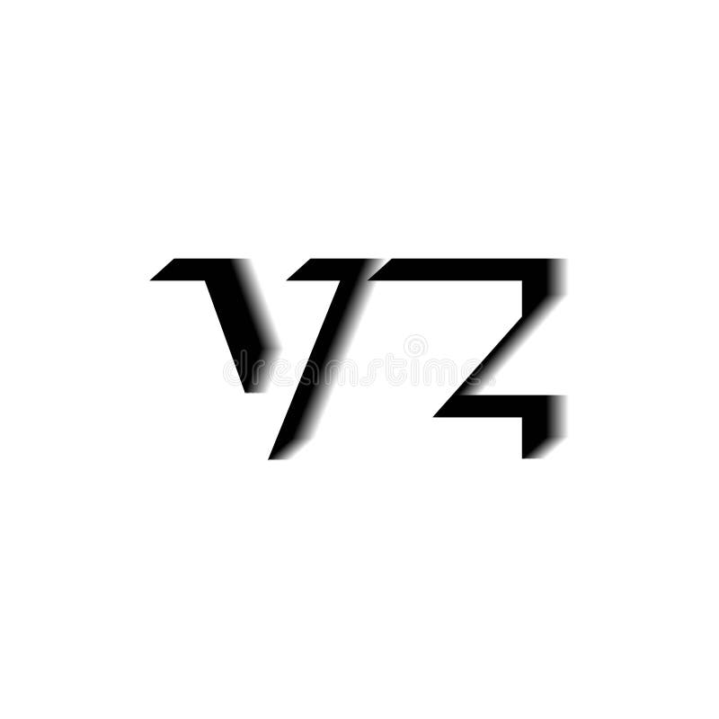 VZ Monogram Shadow Shape Style Stock Vector - Illustration of icon ...