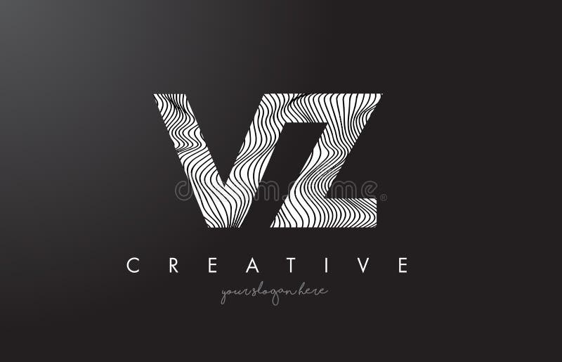 VZ V Z Letter Logo with Zebra Lines Texture Design Vector. Stock Vector ...