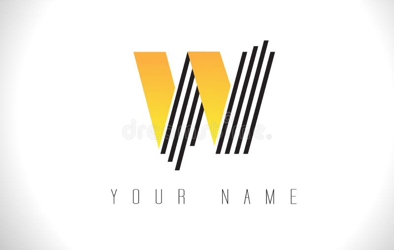 W Black Lines Letter Logo. Creative Line Letters Vector Template Stock ...