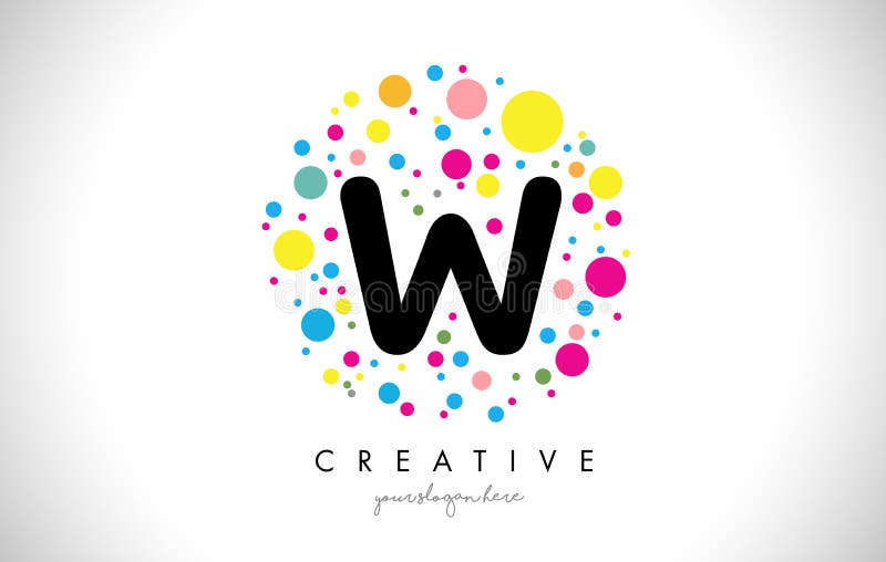 W Bubble Dots Letter Logo Design with Creative Colorful Bubbles. Stock ...