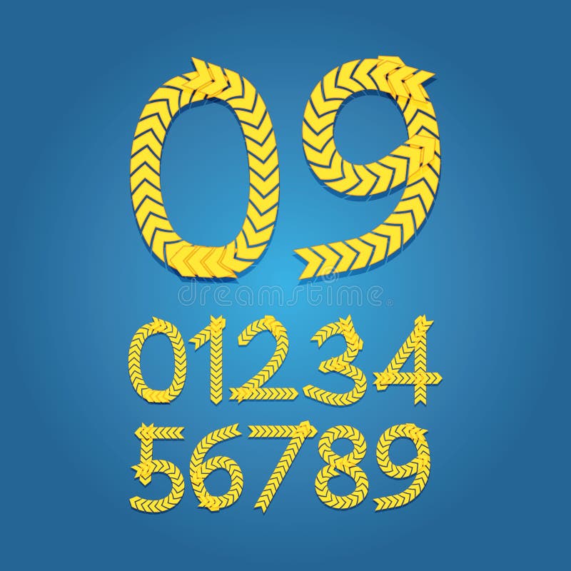 W1-8 Chevron Sign Digit Vector Stock Vector - Illustration of clip ...