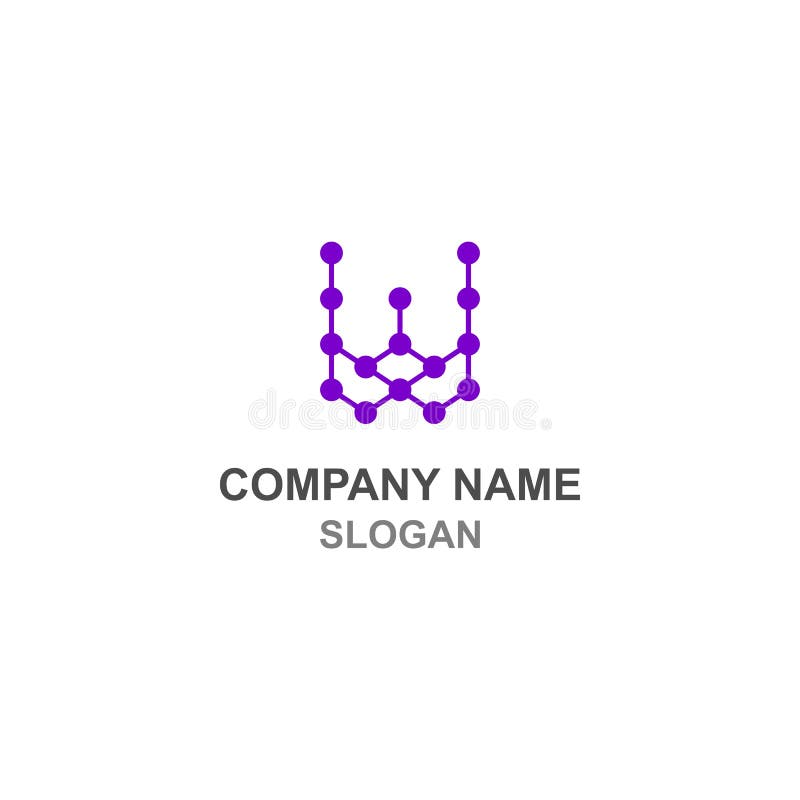 W Connection Dot Letter Initial Logo. Stock Illustration - Illustration ...